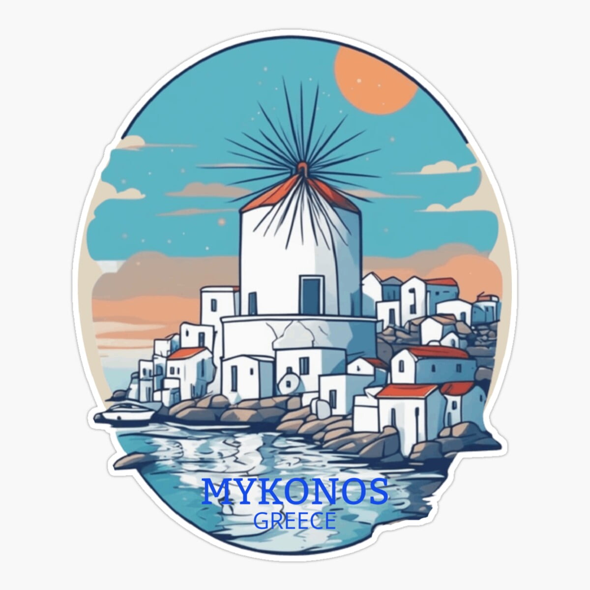 DOPASTICKER Mykonos, Greece'S Enchanting Aegean Isles Sticker, Phone ...