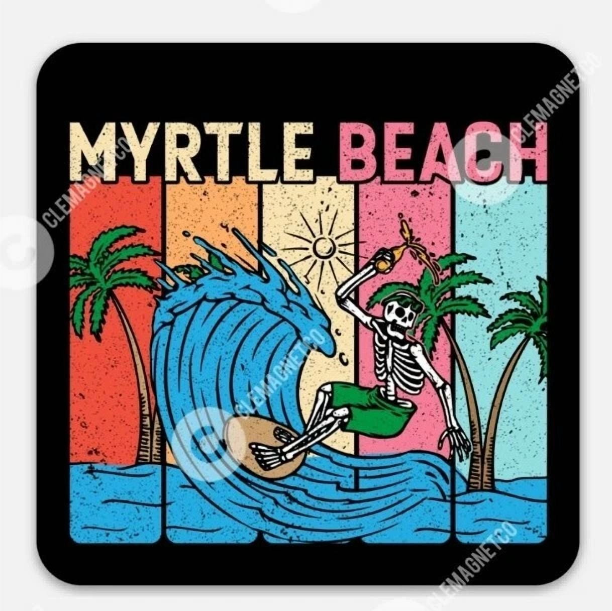 DOPASTICKER Myrtle Beach Sticker - Skull North South Carolina Surfing ...