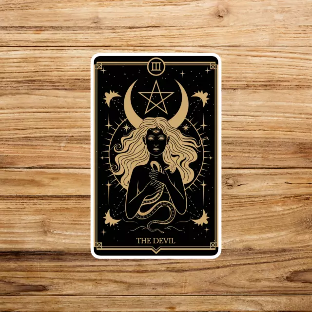DOPASTICKER Mystical Devil Tarot Card Sticker - Occult Gothic Decal For ...