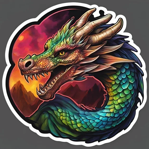 DOPASTICKER Mystical Dragon Sticker Phone Decal Water Bottle Stickers ...