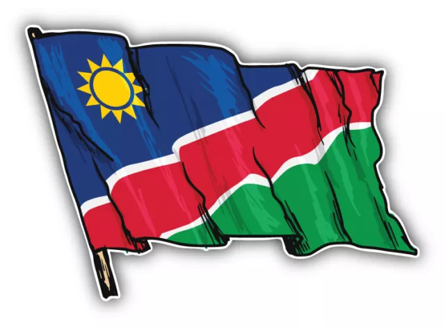 DOPASTICKER Namibia Waving Flag Sketch Car Sticker Phone Decal Water ...