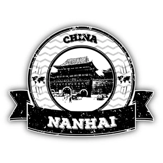 DOPASTICKER Nanhai China Grunge Rubber Travel Car Sticker Phone Decal ...
