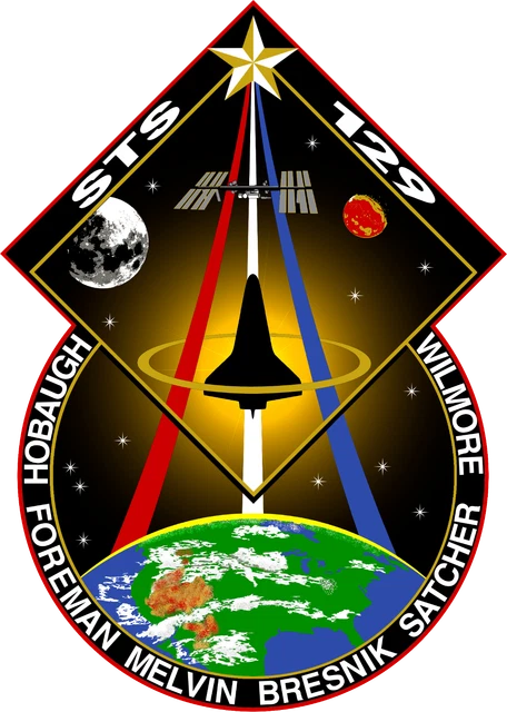 DOPASTICKER Nasa Sts-129 Mission Patch Sticker Decal Atlantis Nasa ...