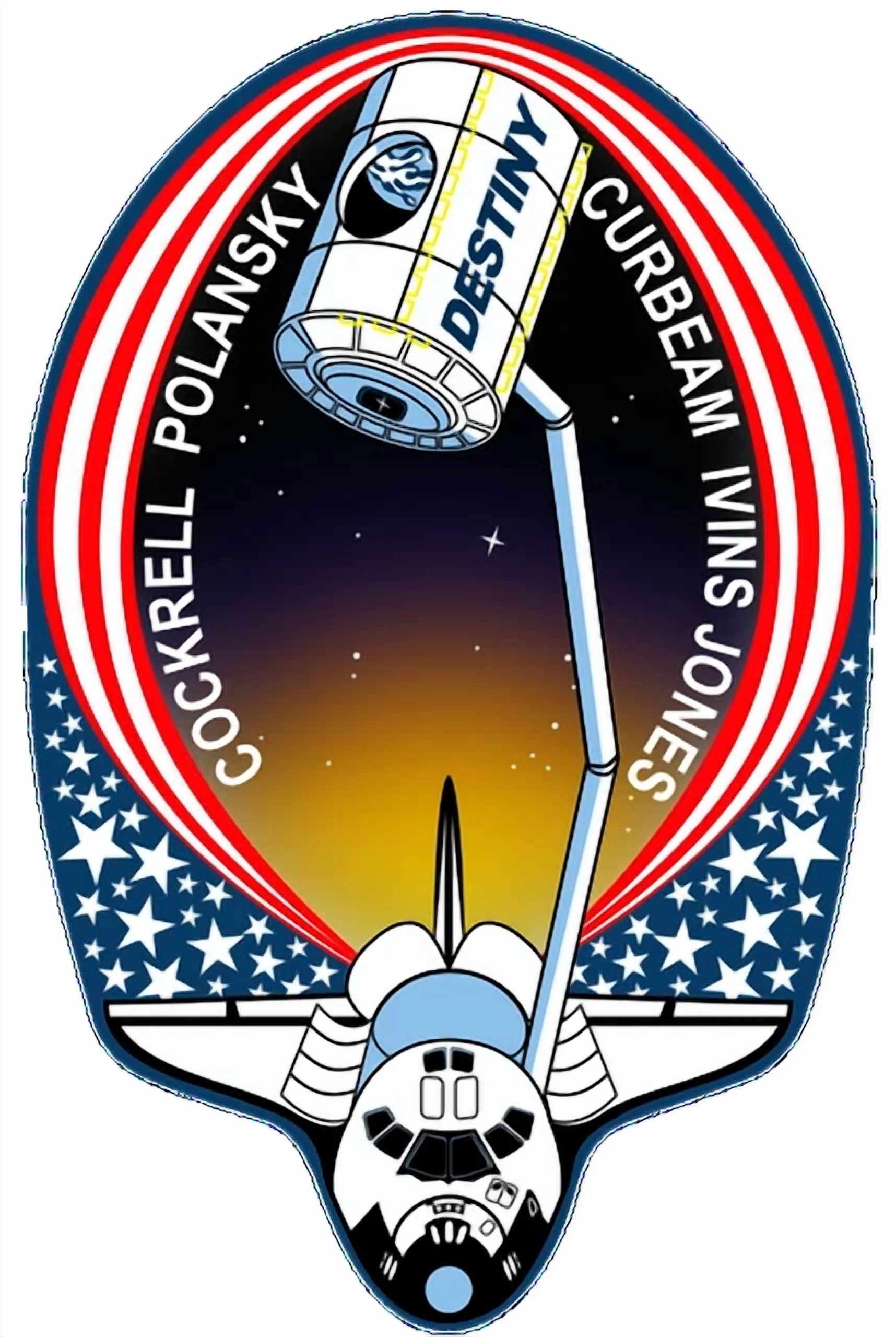 DOPASTICKER Nasa Sts-98 Mission Patch Sticker Decal Atlantis Nasa Space ...