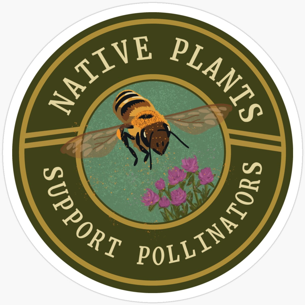 DOPASTICKER Native Plants Support Pollinators Sticker. Gift You ...