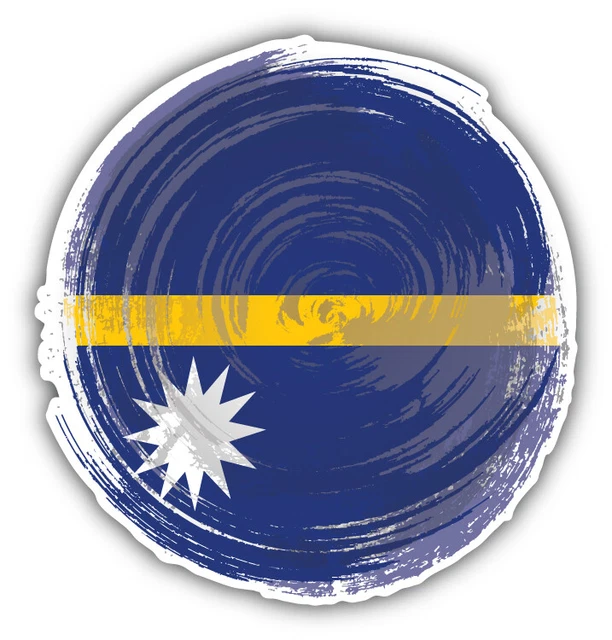 DOPASTICKER Nauru Flag Brushstroke Car Sticker Phone Decal Water Bottle ...