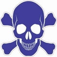 DOPASTICKER Navy Blue Skull And Crossbones Sticker Phone Sticker, Latop ...