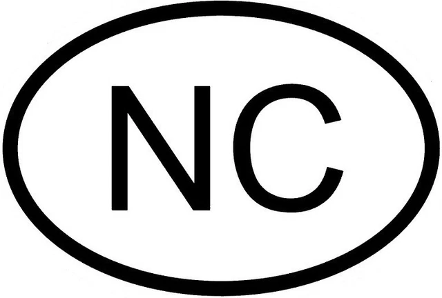 DOPASTICKER Nc North Carolina Country Code Oval Sticker Window Sticker ...