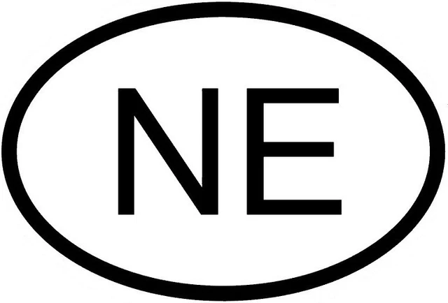 DOPASTICKER Ne Nebraska Country Code Oval Sticker Phone Decal Water ...