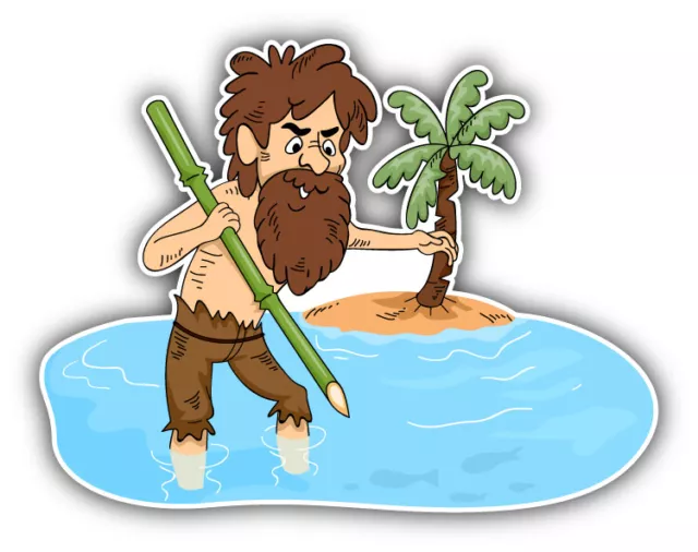 DOPASTICKER Neanderthal Man Fishing Car Sticker Phone Decal Water ...
