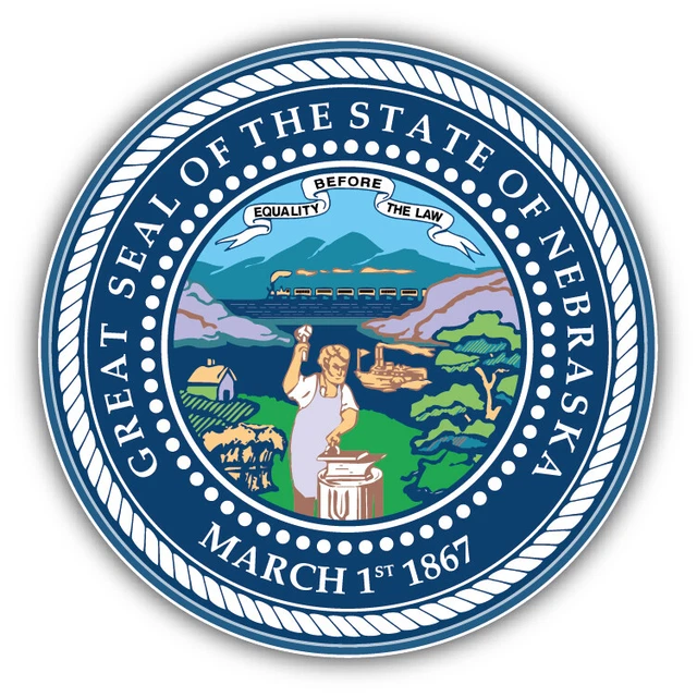 DOPASTICKER Nebraska Usa State Seal Car Sticker Phone Decal Water ...