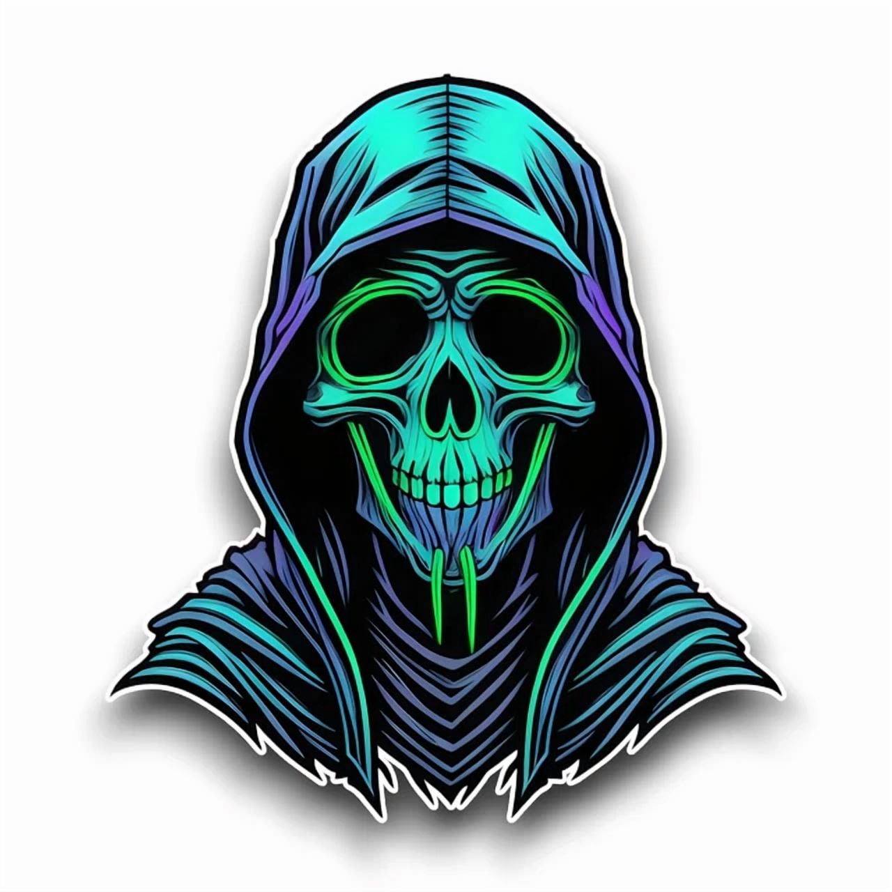 DOPASTICKER Neon Grim Reaper Gothic Horror Sticker Decal For Car Laptop ...