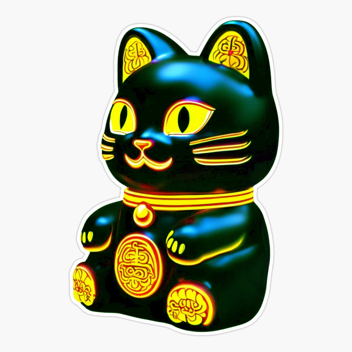DOPASTICKER Neon Neko, Modern Japanese Sticker 03 Sticker, Phone ...
