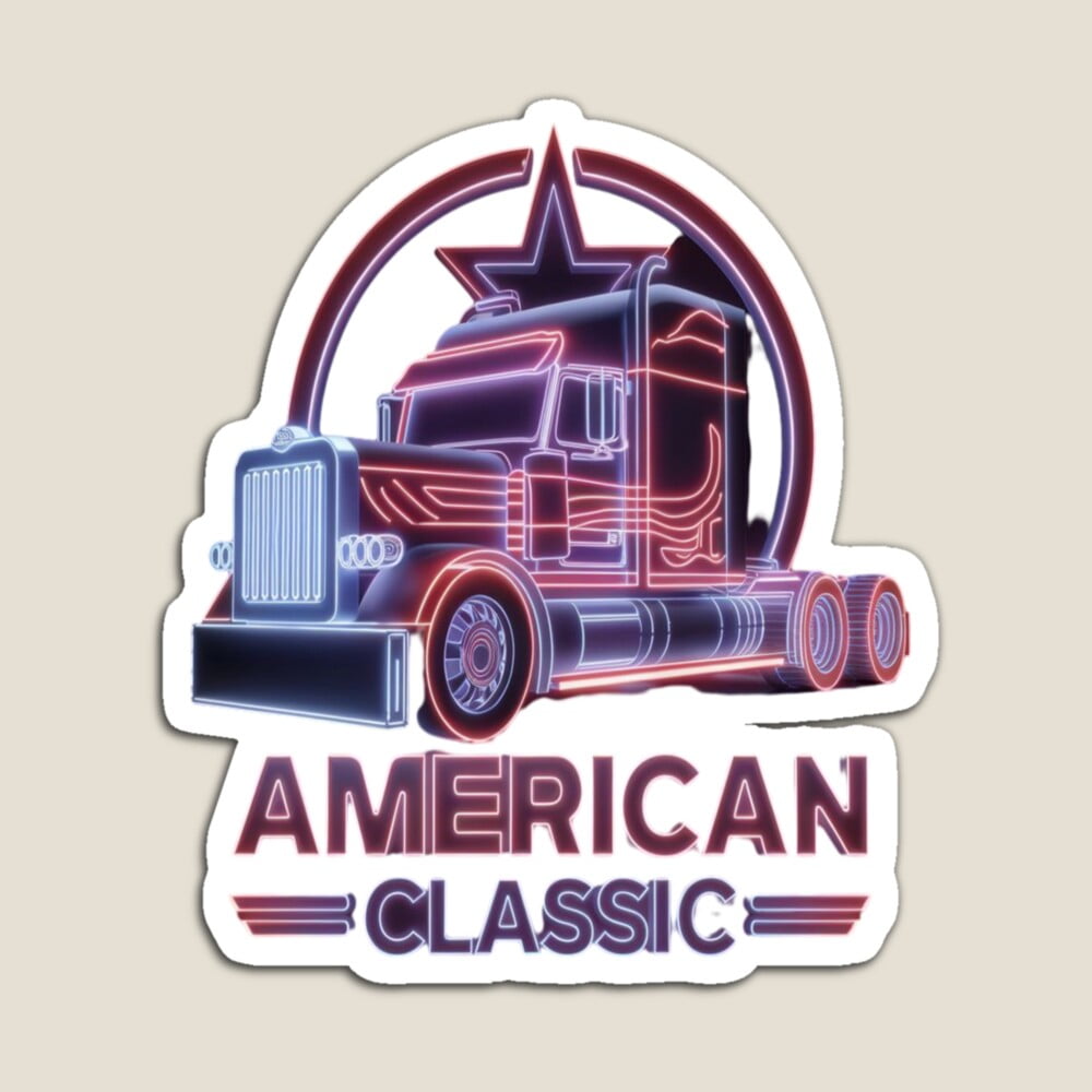 DOPASTICKER Neon Truck - American Trucking - American Truckers - Keep ...