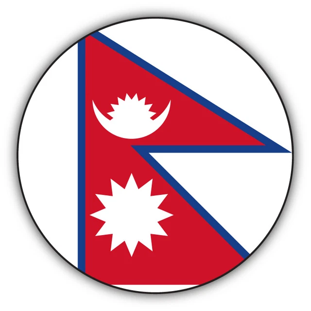 DOPASTICKER Nepal Round Flag Car Sticker Phone Decal Water Bottle ...