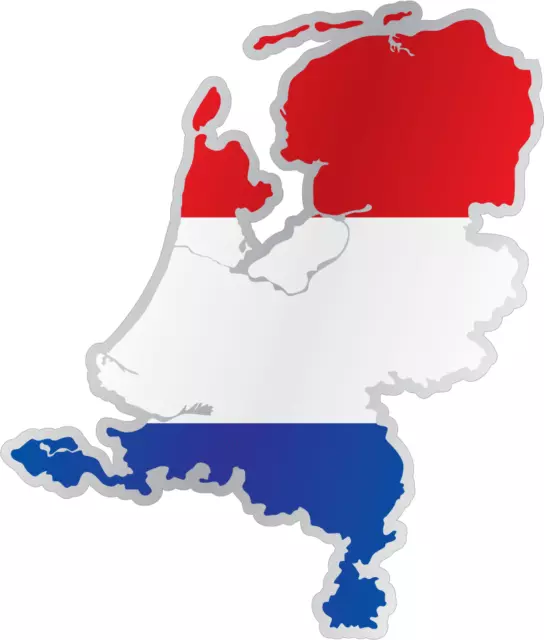 DOPASTICKER Netherlands Country Flag Map Car Window Mirror Sticker ...