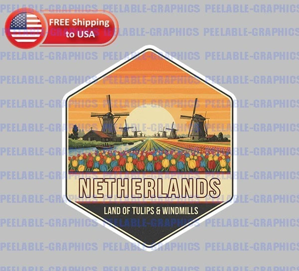 DOPASTICKER Netherlands Country Sticker Souvenir Travel Map Sticker ...