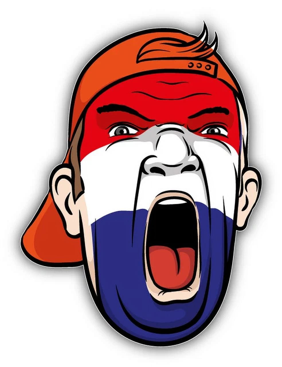 DOPASTICKER Netherlands Europe Football Fan National Flag Face Car ...