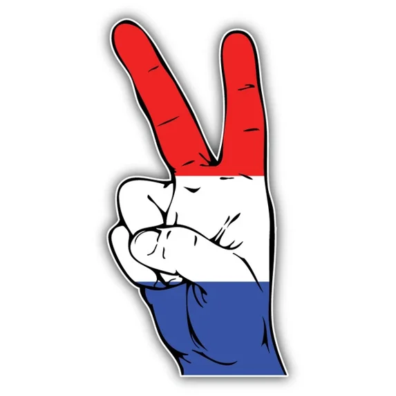 DOPASTICKER Netherlands Flag Hand Car Sticker Phone Decal Water Bottle ...