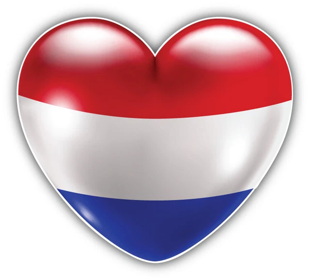 DOPASTICKER Netherlands Flag Heart Car Sticker Phone Decal Water Bottle ...
