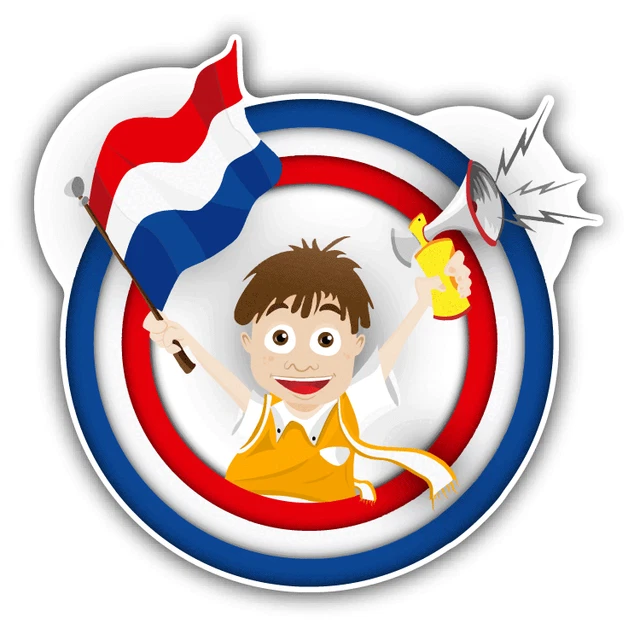 DOPASTICKER Netherlands Flag Soccer Fan Cartoon Car Sticker Phone Decal ...