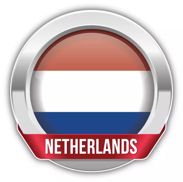 DOPASTICKER Netherlands Glossy Flag Emblem Sticker Decal Phone Decal ...