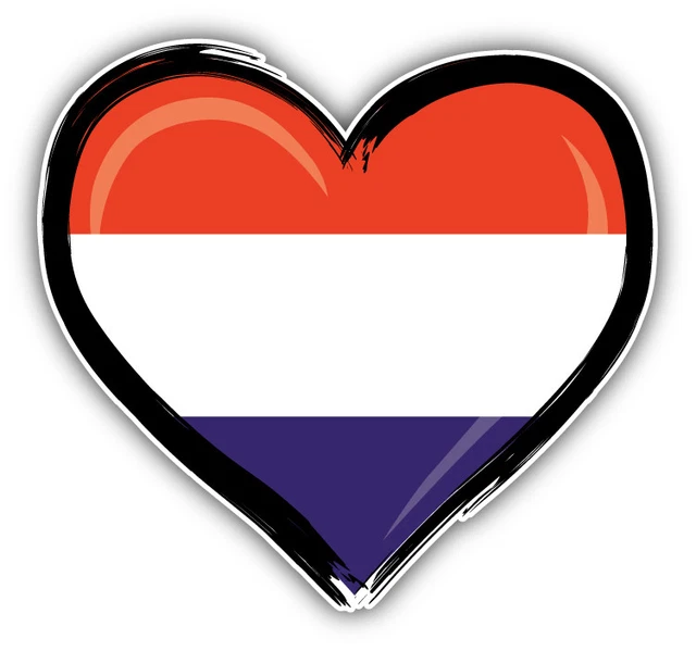 DOPASTICKER Netherlands Heart Flag Sticker Decal Phone Decal Water ...