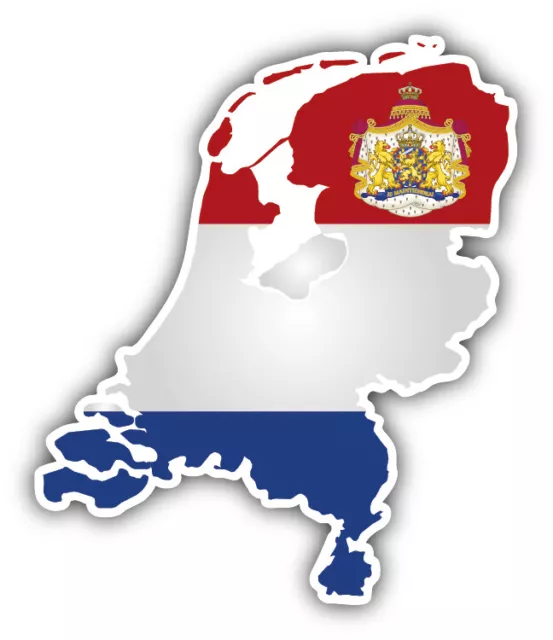 DOPASTICKER Netherlands Map Flag Coat Of Arms Car Sticker Phone Decal ...