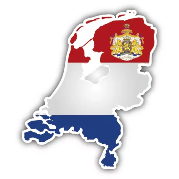 DOPASTICKER Netherlands Map Flag Coat Of Arms Car Sticker Phone Decal ...