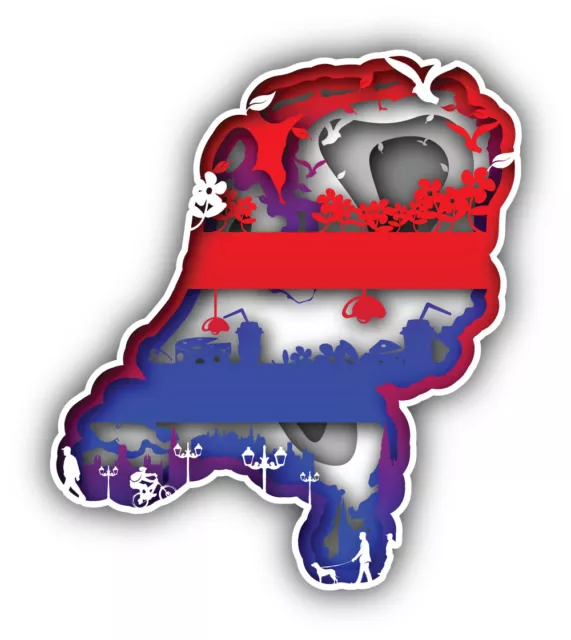 DOPASTICKER Netherlands Map Flag Illustration Art Carves Sticker Car ...