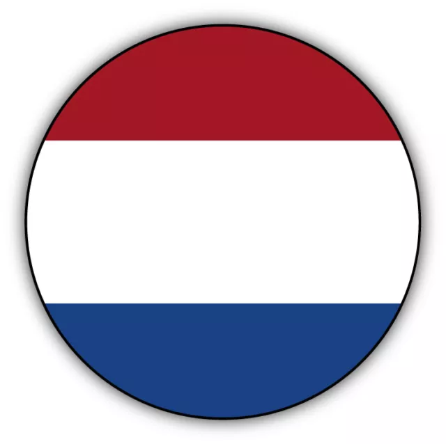 DOPASTICKER Netherlands Round Flag Car Sticker Phone Decal Water Bottle ...