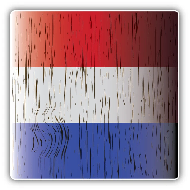 DOPASTICKER Netherlands Wooden Flag Car Sticker Phone Decal Water ...