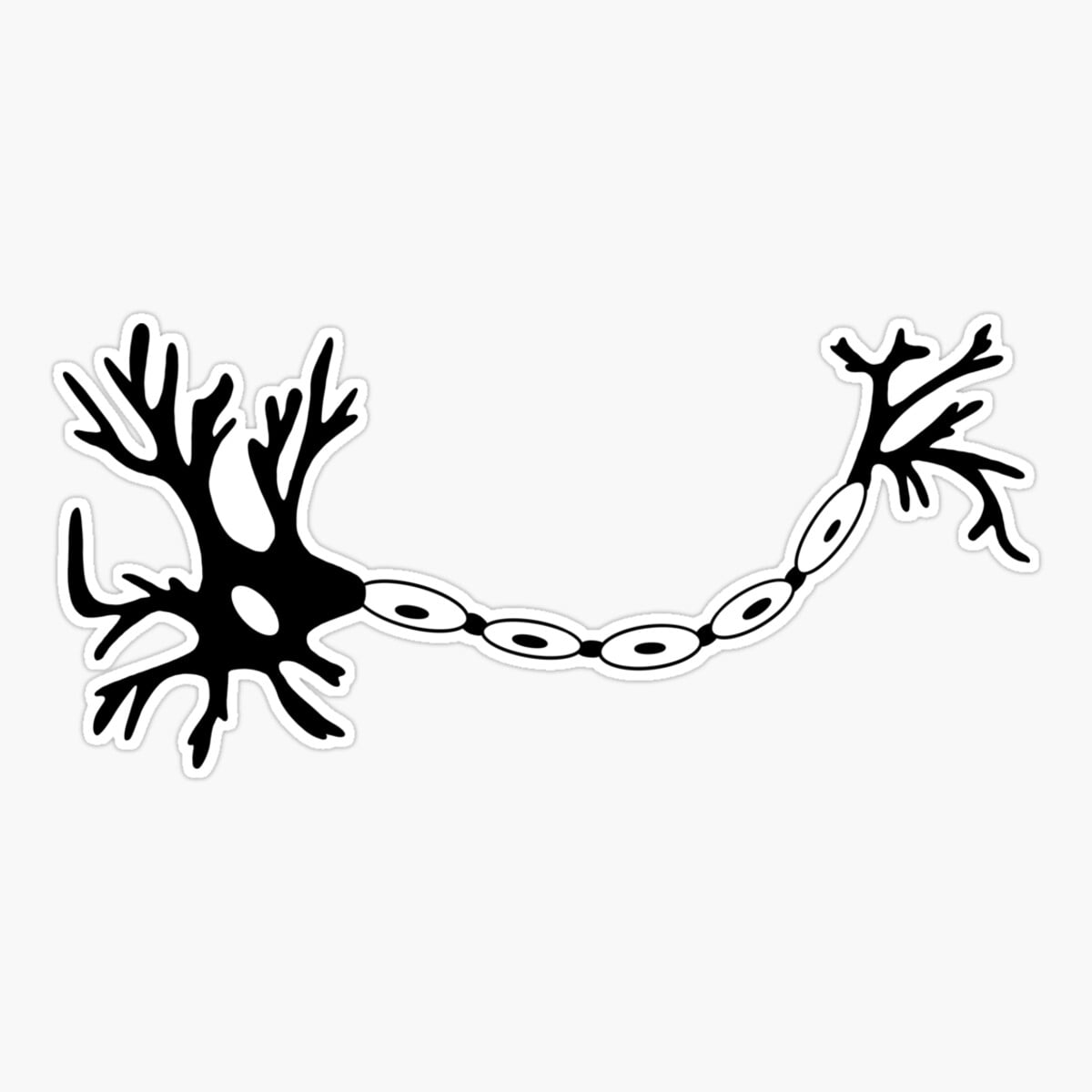DOPASTICKER Neuron Nerve Cell Sticker, Phone Sticker Water Bottle ...