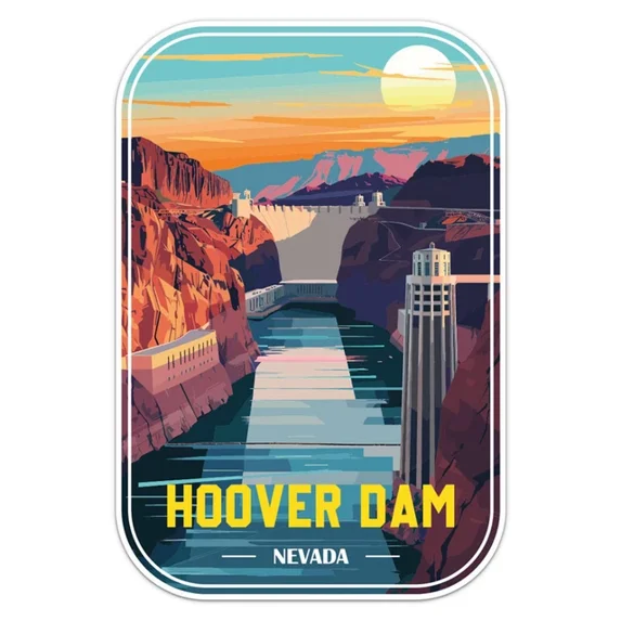DOPASTICKER Nevada Hoover Dam Sticker Decal Phone Decal Water Bottle ...