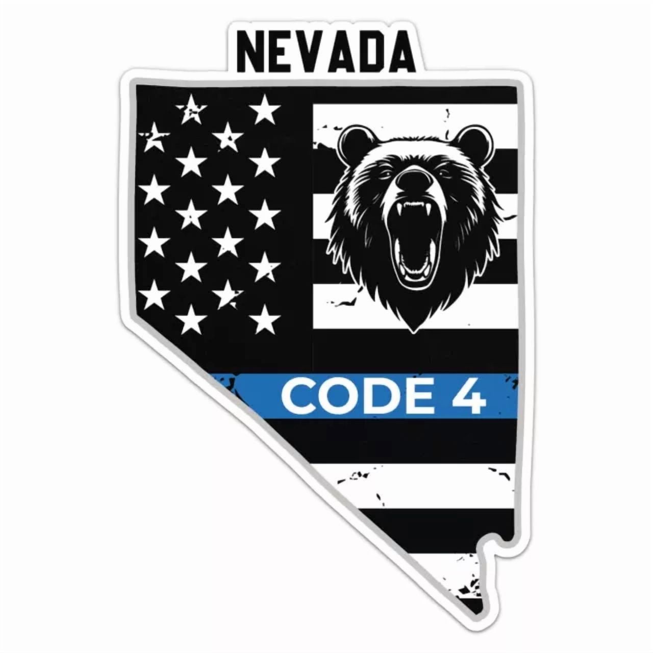 DOPASTICKER Nevada State Code 4 Thin Blue Line Sticker Decal Phone ...