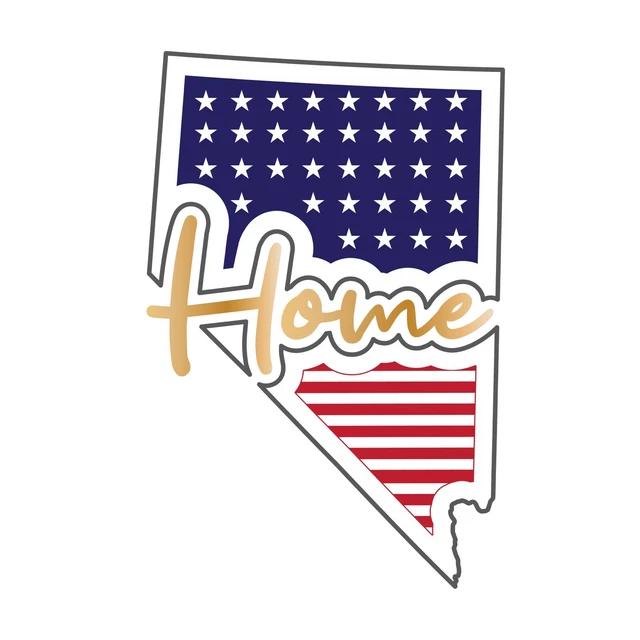 DOPASTICKER Nevada Sticker Home America Flag Red White Blue United ...