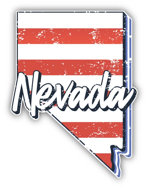 DOPASTICKER Nevada Usa State Map Flag Sticker Phone Decal Water Bottle ...