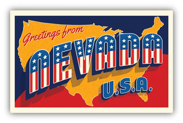 DOPASTICKER Nevada Usa State Vintage Greetings Sticker Phone Decal ...