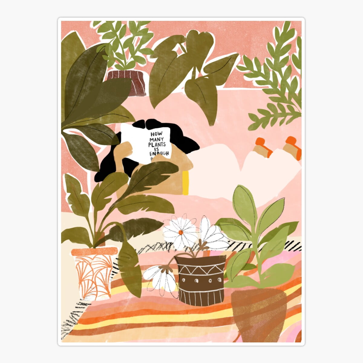 DOPASTICKER Never Enough Plants Sticker, Phone Sticker Water Bottle ...