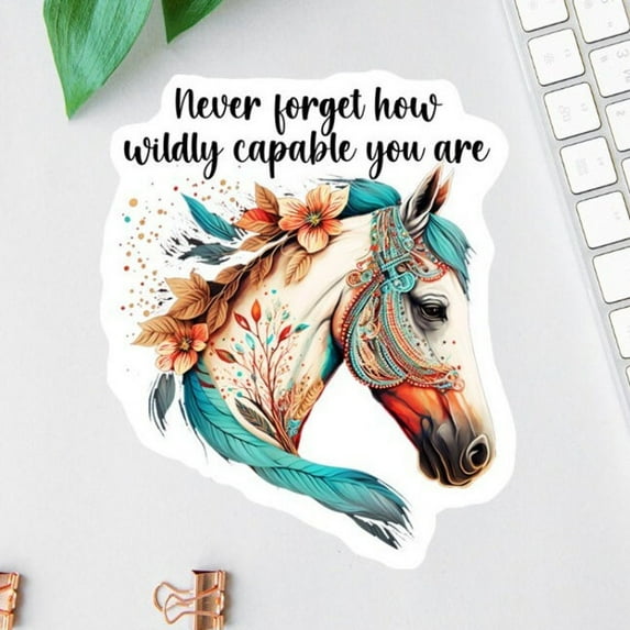 DOPASTICKER Never Forget How Wildly Capable You Are Sticker, Floral ...