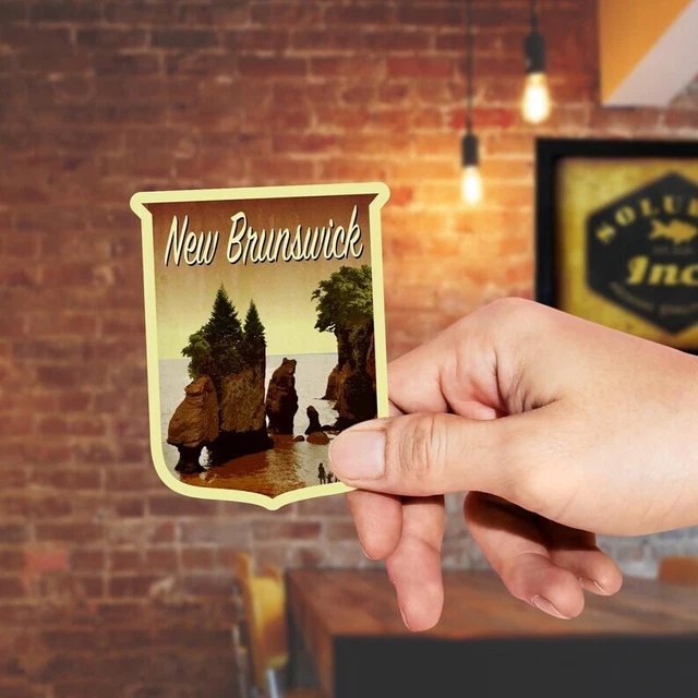 DOPASTICKER New Brunswick Canada Travel Sticker, Vintage Style Decal ...