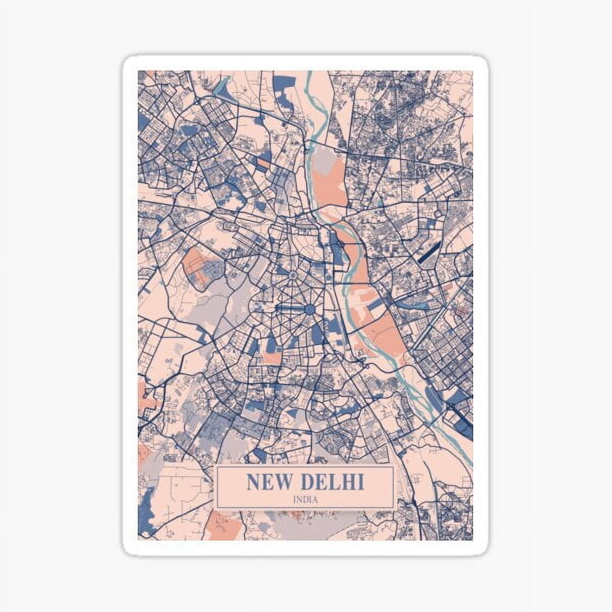DOPASTICKER New Delhi City Map Sticker Phone Sticker, Latop Sticker ...