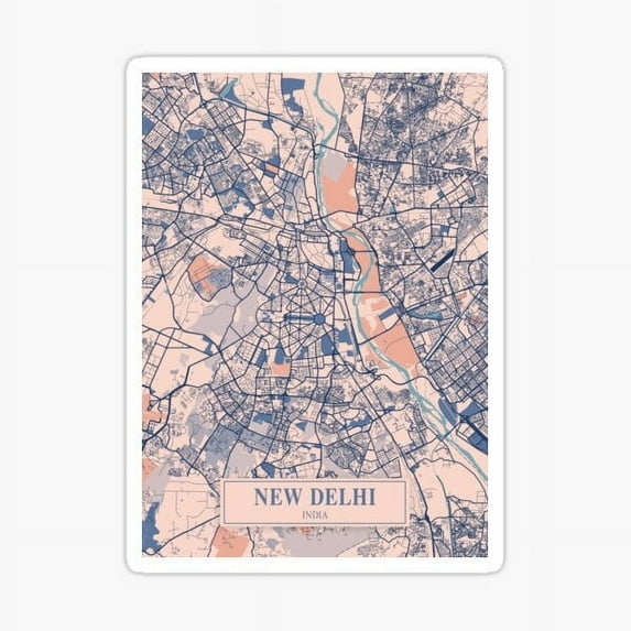 DOPASTICKER New Delhi City Map Sticker Phone Sticker, Latop Sticker ...