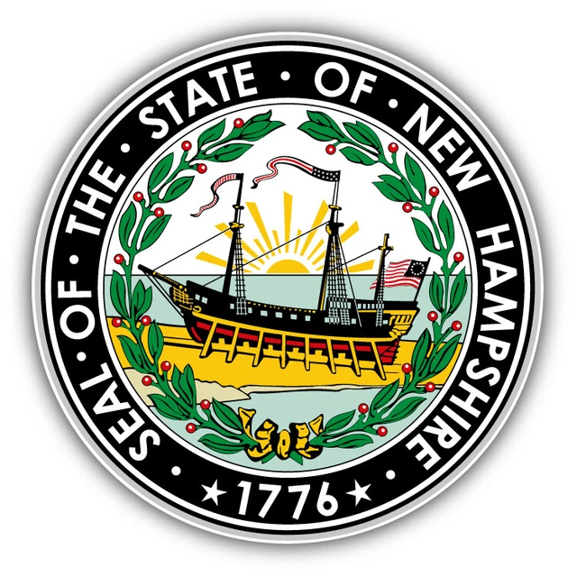 DOPASTICKER New Hampshire Seal Car Sticker Phone Decal Water Bottle ...