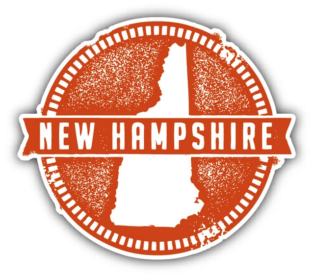 DOPASTICKER New Hampshire Usa State Grunge Map Car Sticker Phone Decal ...