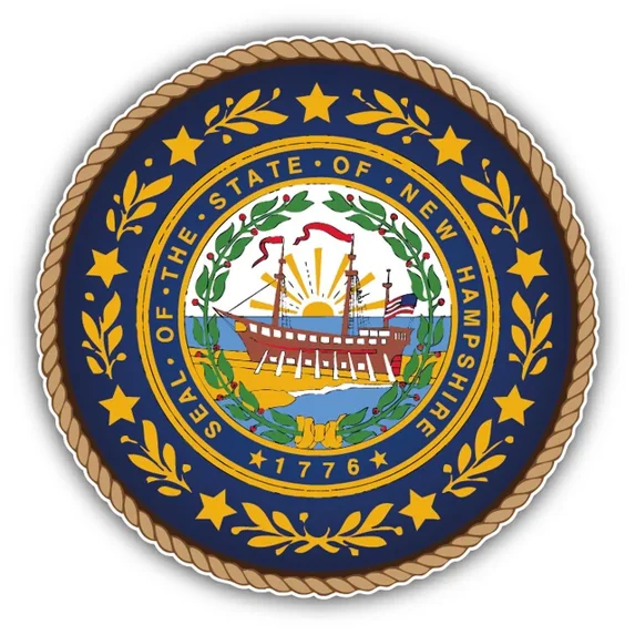 DOPASTICKER New Hampshire Usa State Seal Car Sticker Phone Decal Water ...
