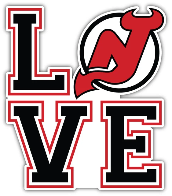 DOPASTICKER New Jersey Devils Love Sport Car Sticker Phone Water Bottle ...