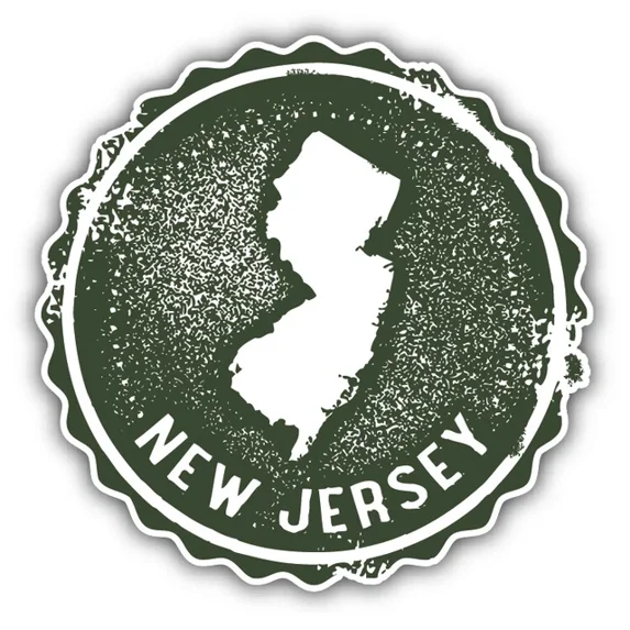 DOPASTICKER New Jersey Usa State Grunge Map Car Sticker Phone Decal ...