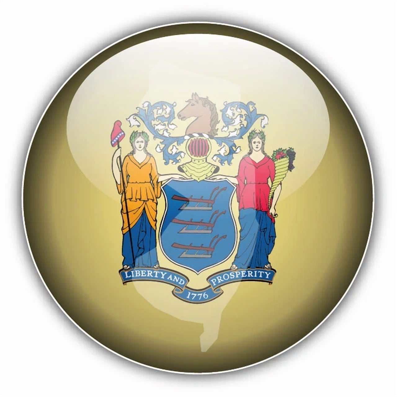 DOPASTICKER New Jersey Usa State Seal Car Sticker Phone Decal Water ...