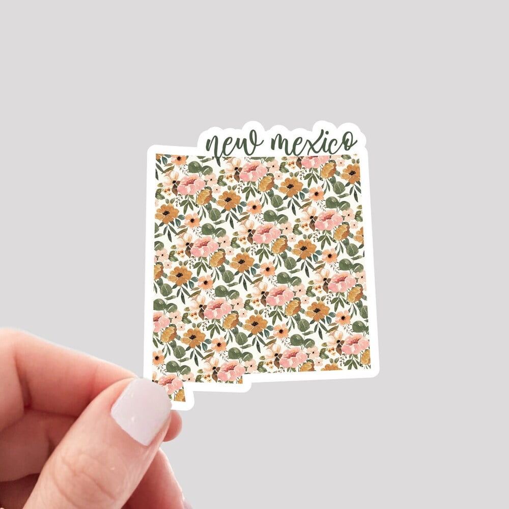 DOPASTICKER New Mexico Sticker, Nm Sticker, Floral New Mexico Sticker ...